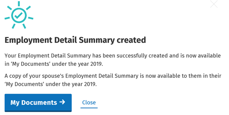 The P60 Replacement - Employment Details Summary